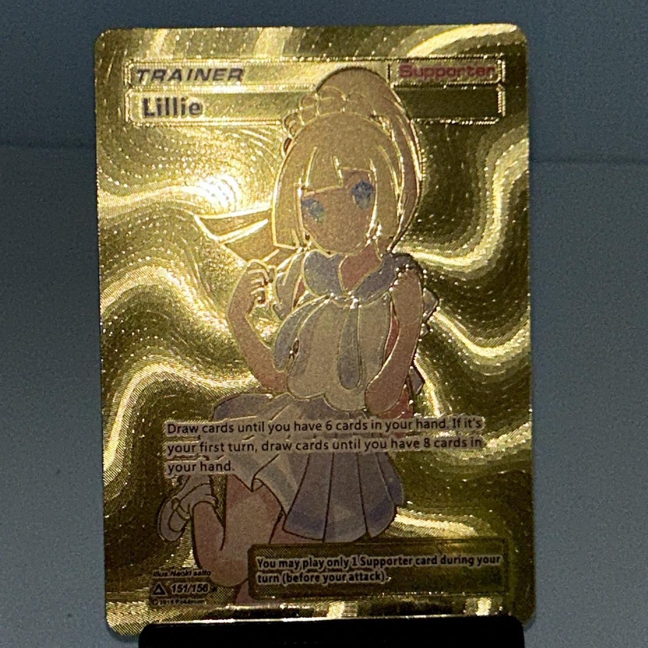 Pokemon Trainer Lillie Supporter Gold Foil Pokemon... - Depop