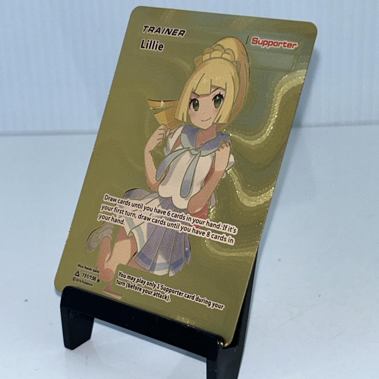 Pokemon Trainer Lillie Supporter Gold Foil Pokemon... - Depop
