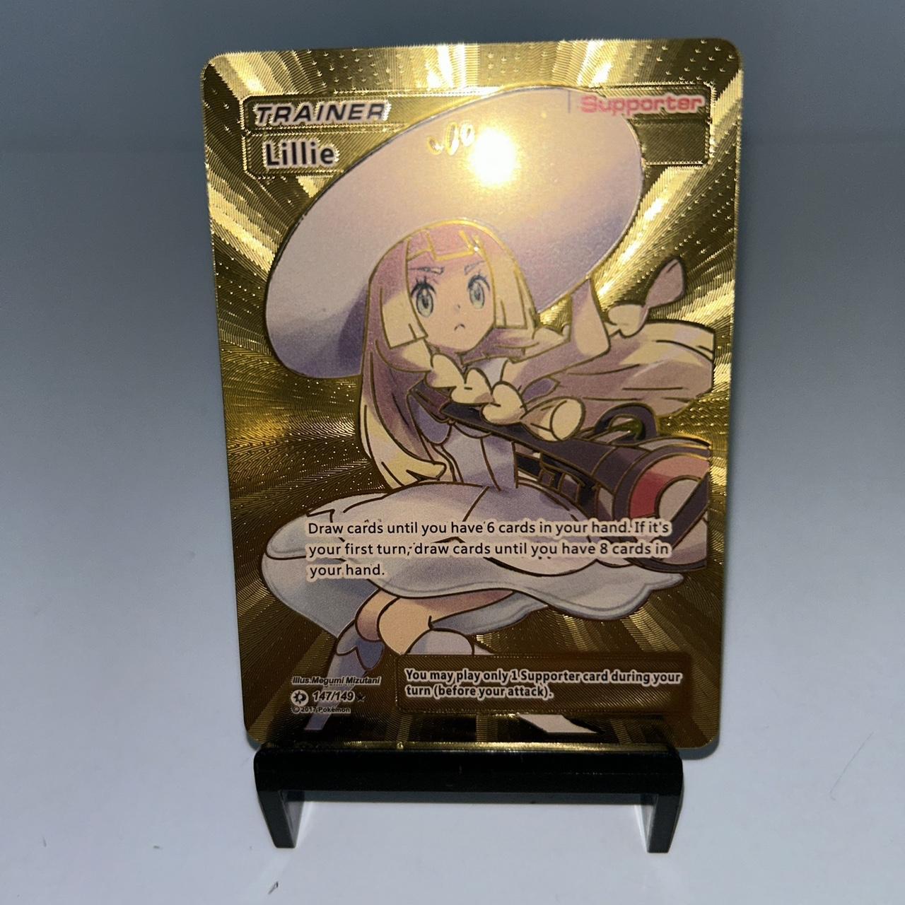 Pokemon Trainer Lillie- Gold Foil Pokemon Card Fan... - Depop