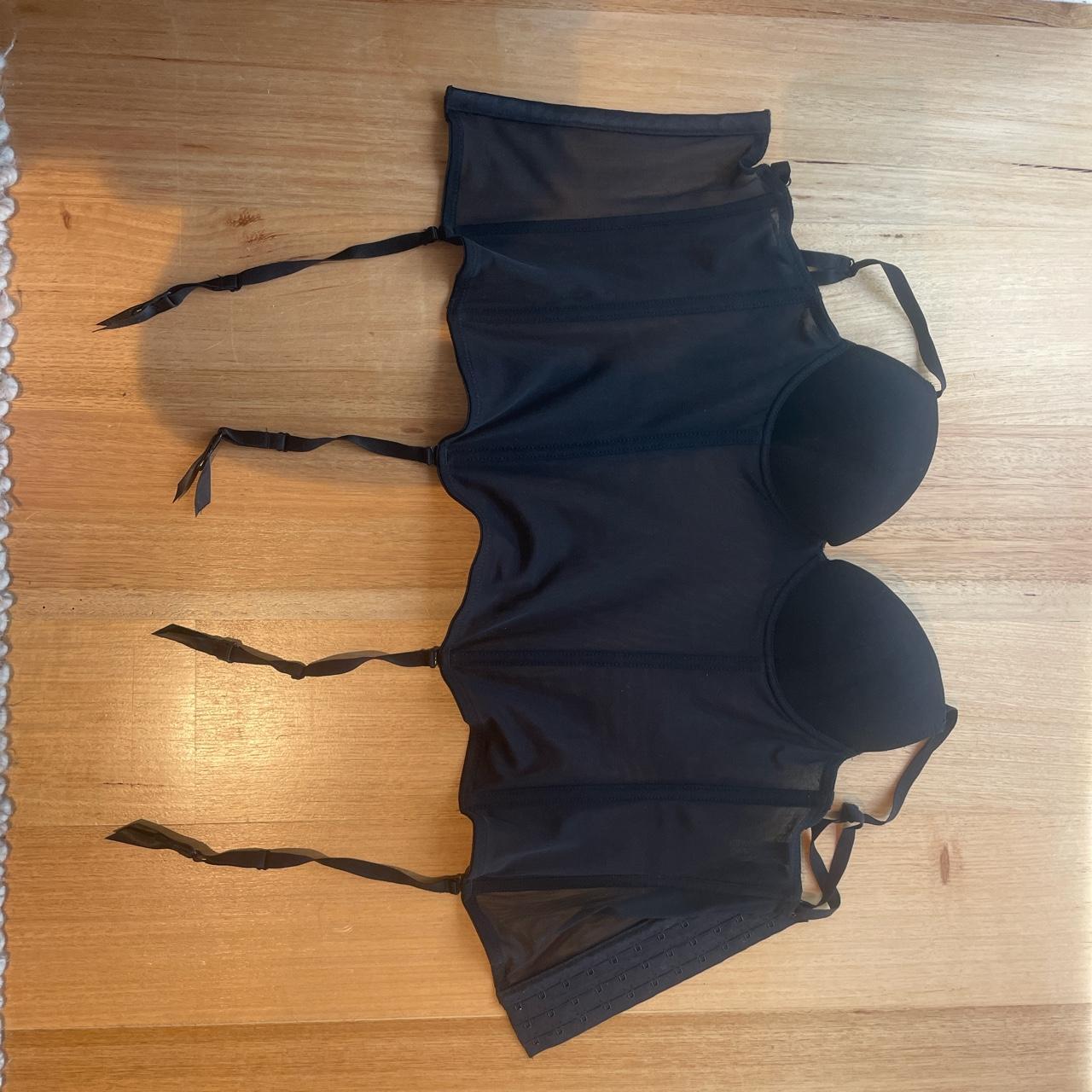Prettiest vintage corset all black xs-s has... - Depop