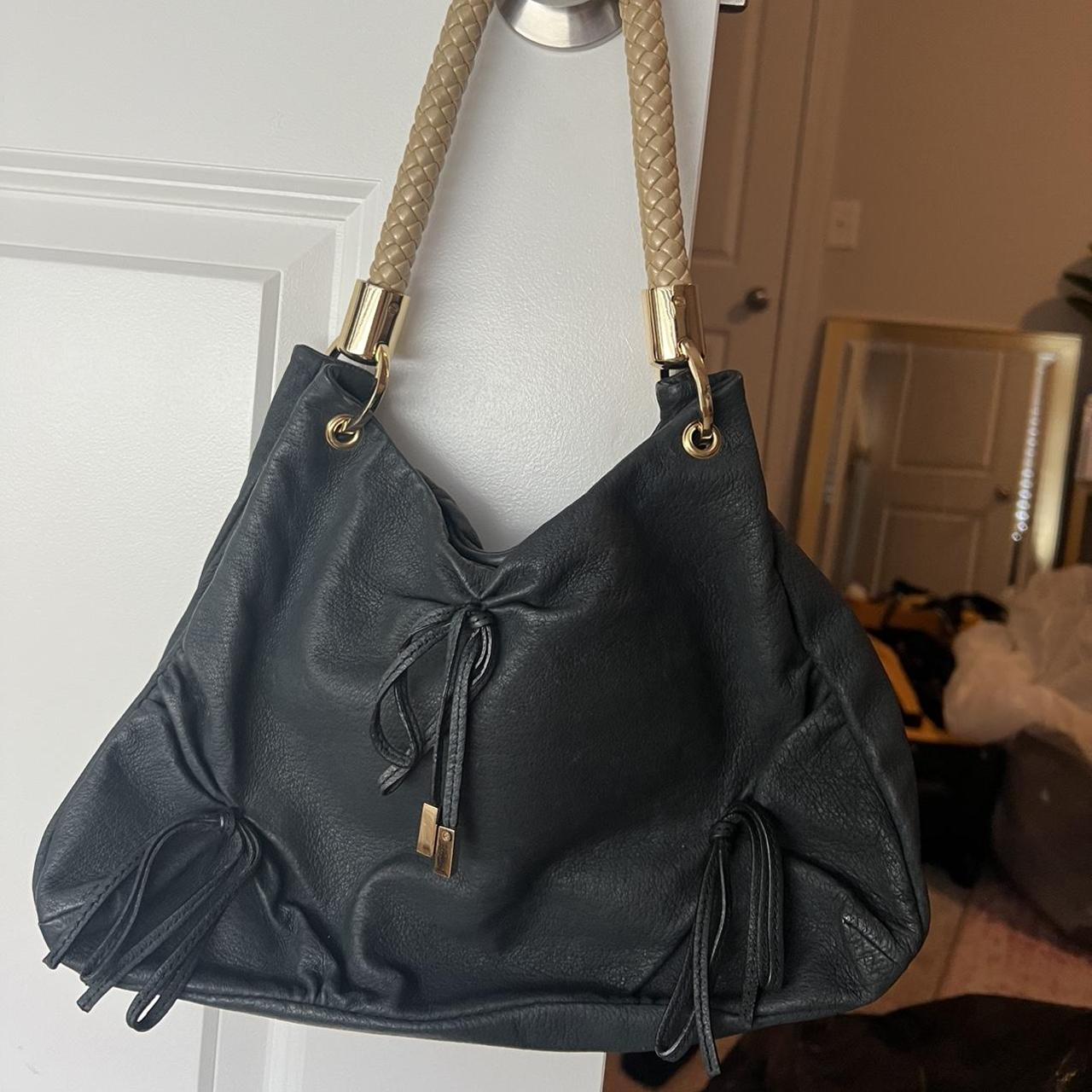 Gorgeous Gianni Bini black bag with unique handle... - Depop