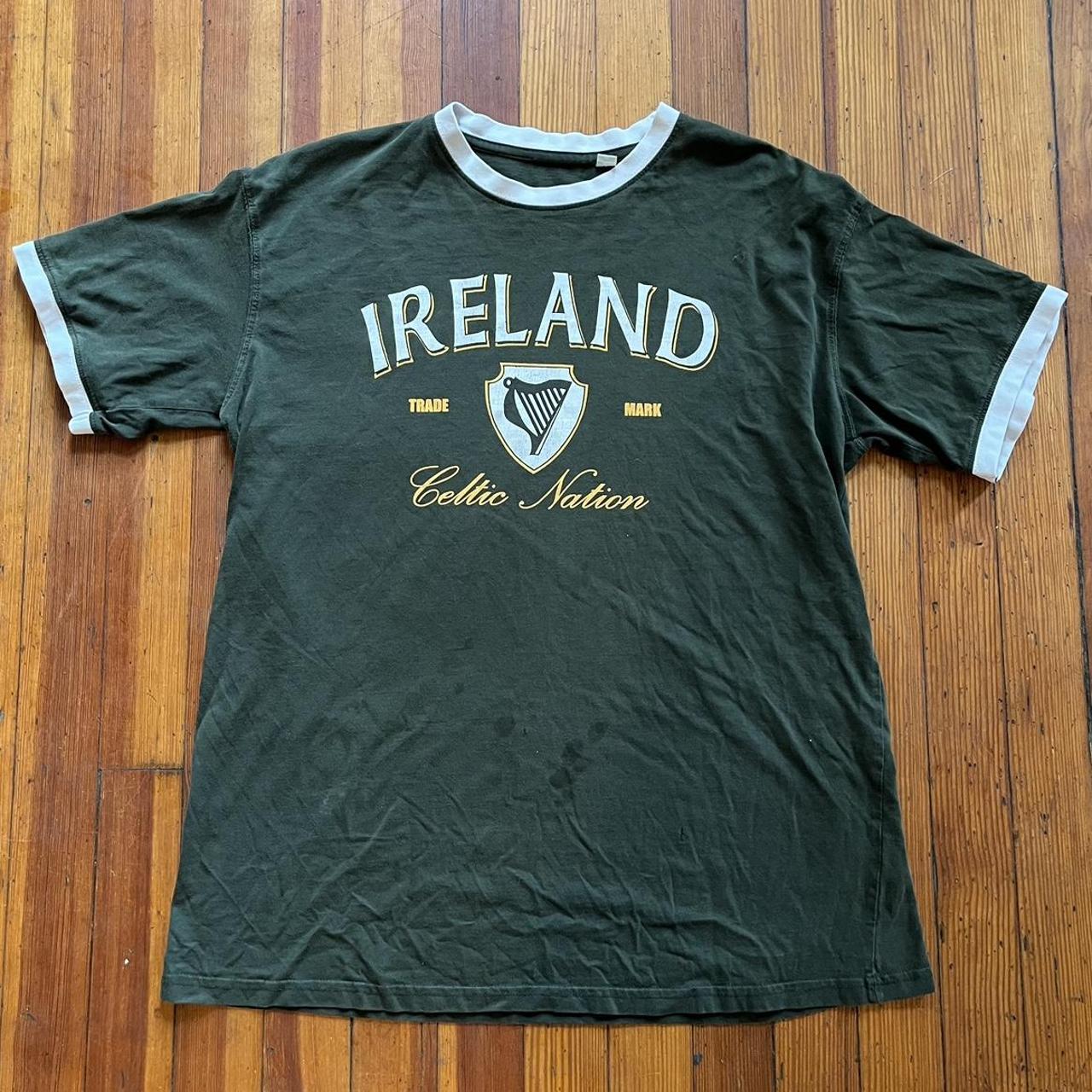 Celtic Nation Ireland Green Ringer Tee Size:... - Depop