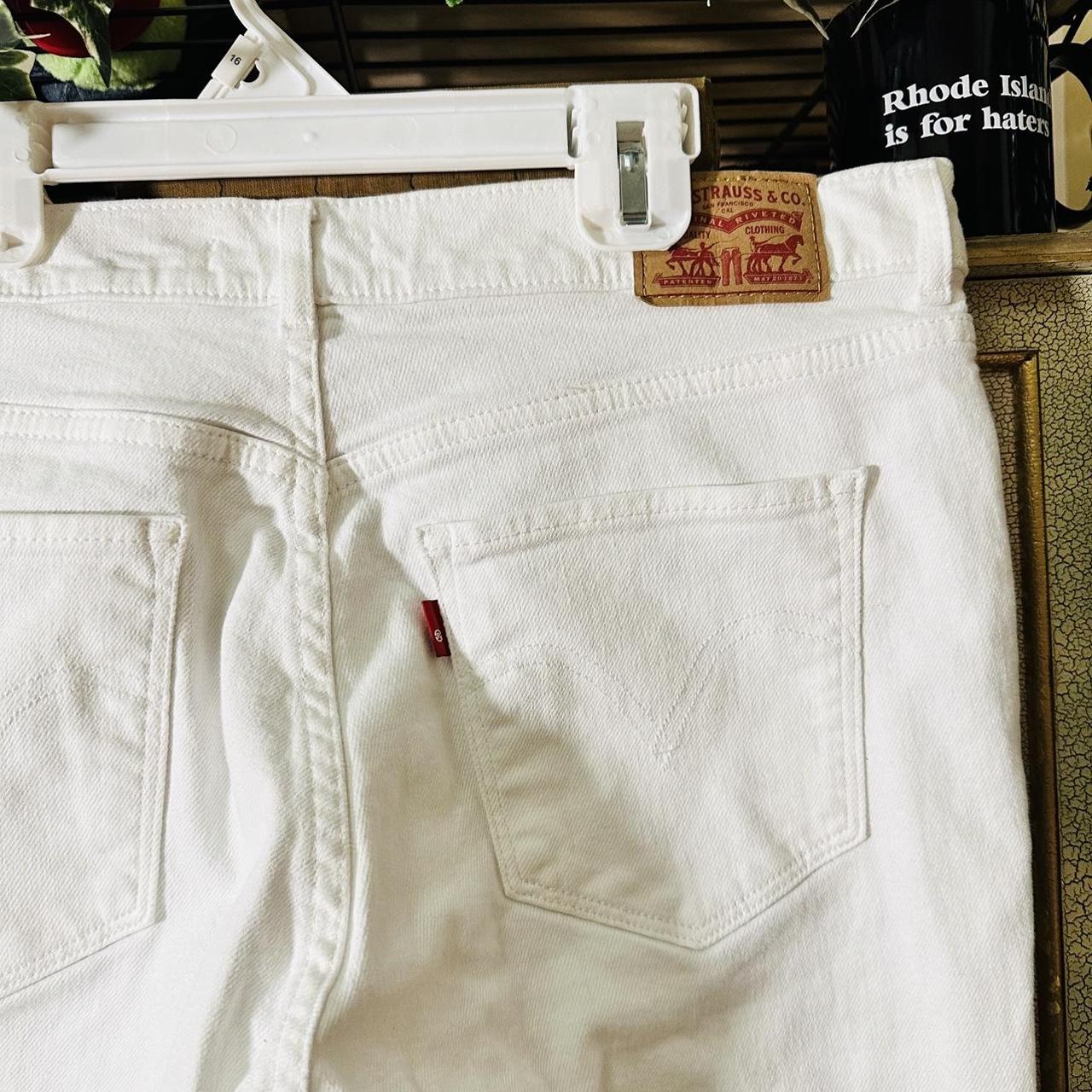 Levi's Classic Straight Mid Rise White Jeans I ship... - Depop