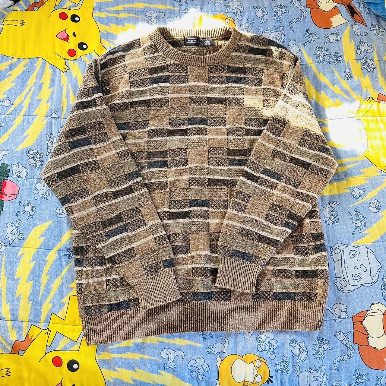 Vintage Abstract Grandpa Sweater Brand: Haggar... - Depop