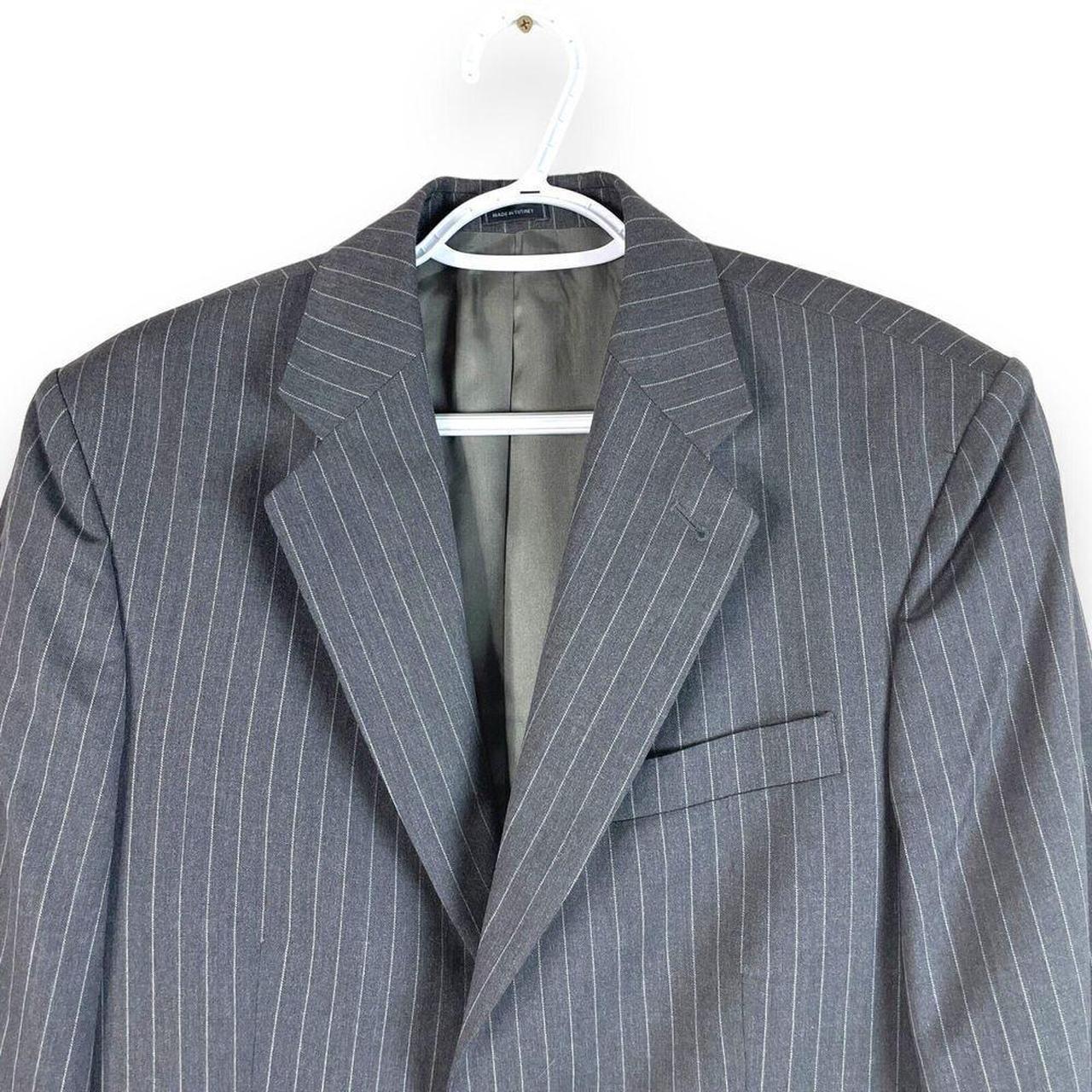 Express Producer Super 100's Wool Pinstripe Suit... - Depop