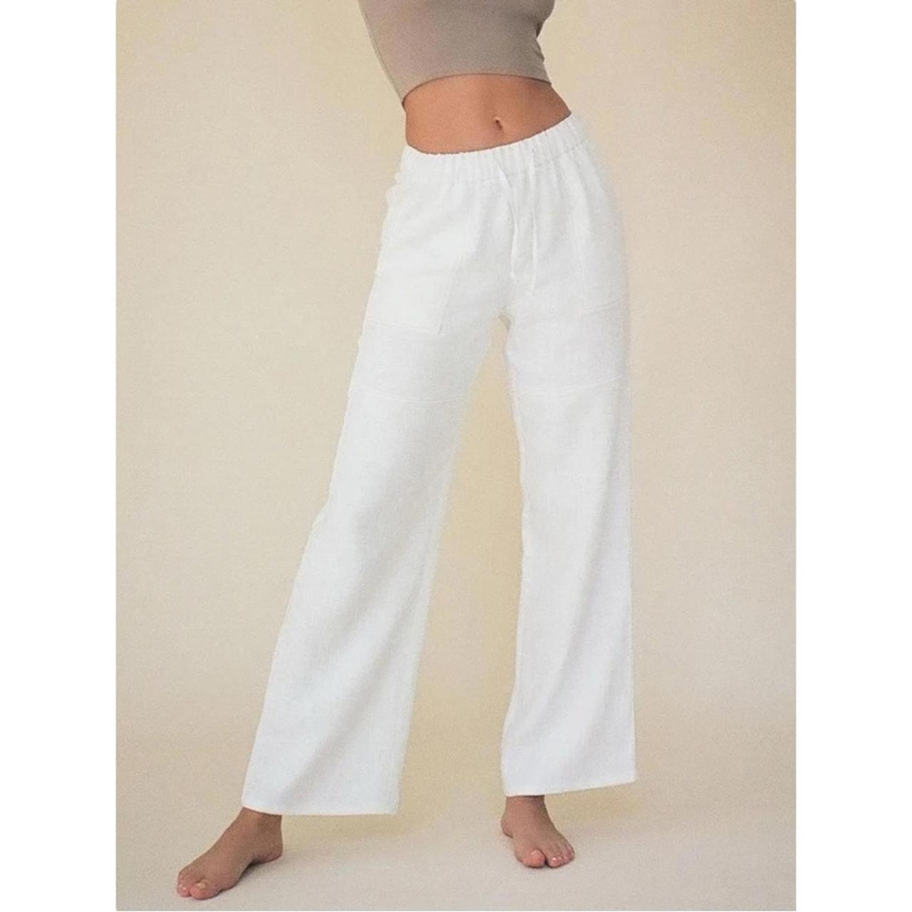 Uniform Person Asher Linen Work Pants - White... | Depop