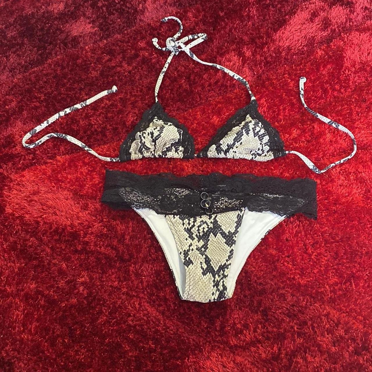 Beach Bunny Womens Grey And Black Bikinis And Tankini Sets Depop