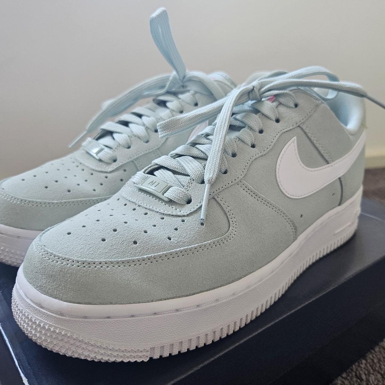 Nike Air Force 1 Mint green x bright coral... - Depop