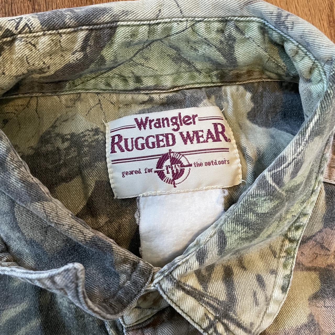 Vintage Wrangler Rugged Wear Real Tree Camo shirt - Depop
