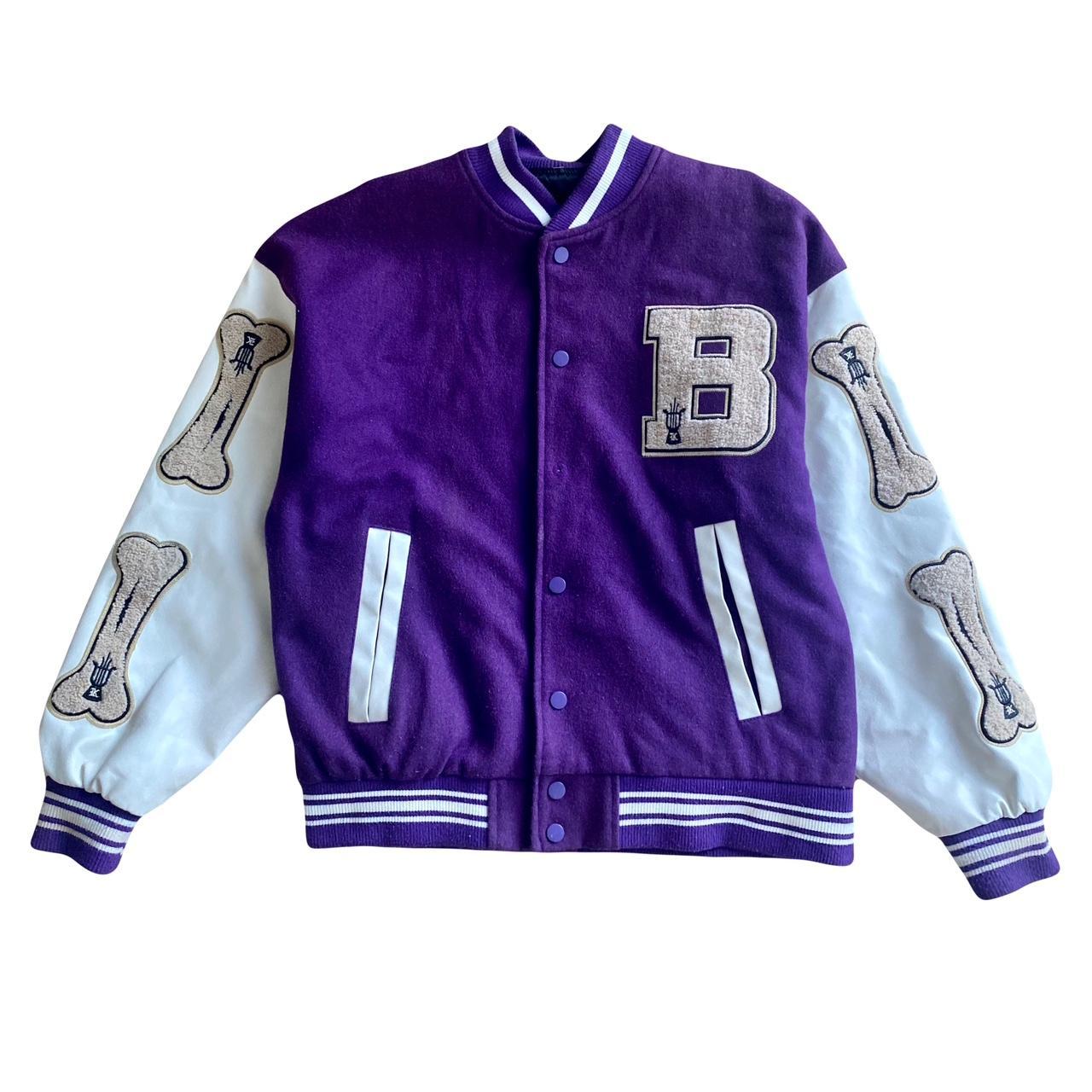 Bone Varsity jacket - • worn a fair amount of... - Depop
