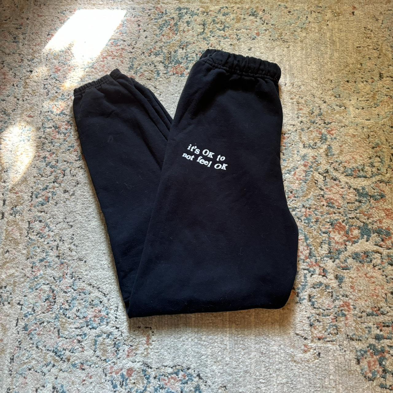 Graphic black sweatpants “it’s OK to not feel... | Depop