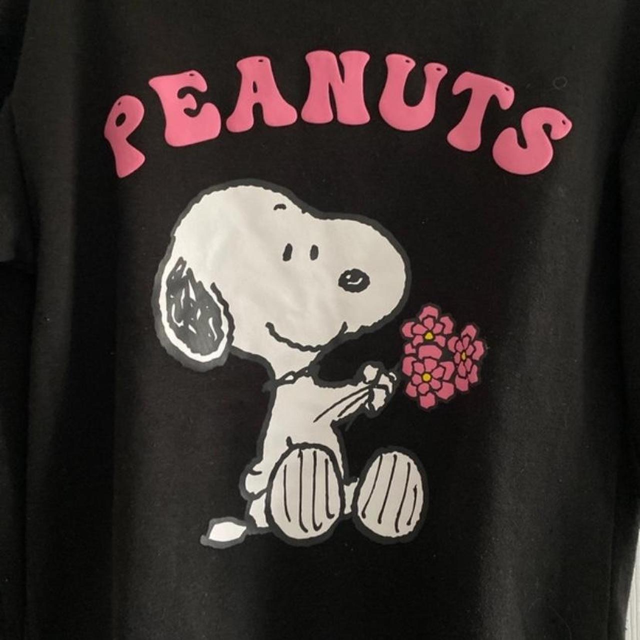 Primark Black Peanuts Snoopy crew neck sweatshirt,... | Depop
