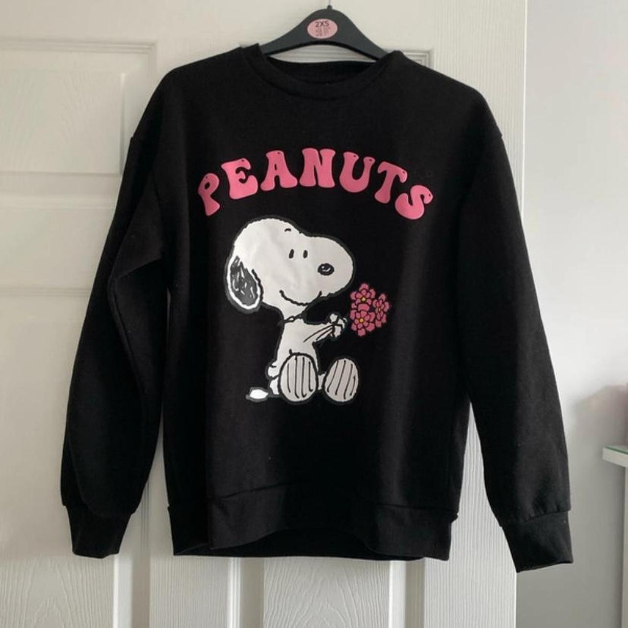 Primark Black Peanuts Snoopy crew neck sweatshirt,... | Depop