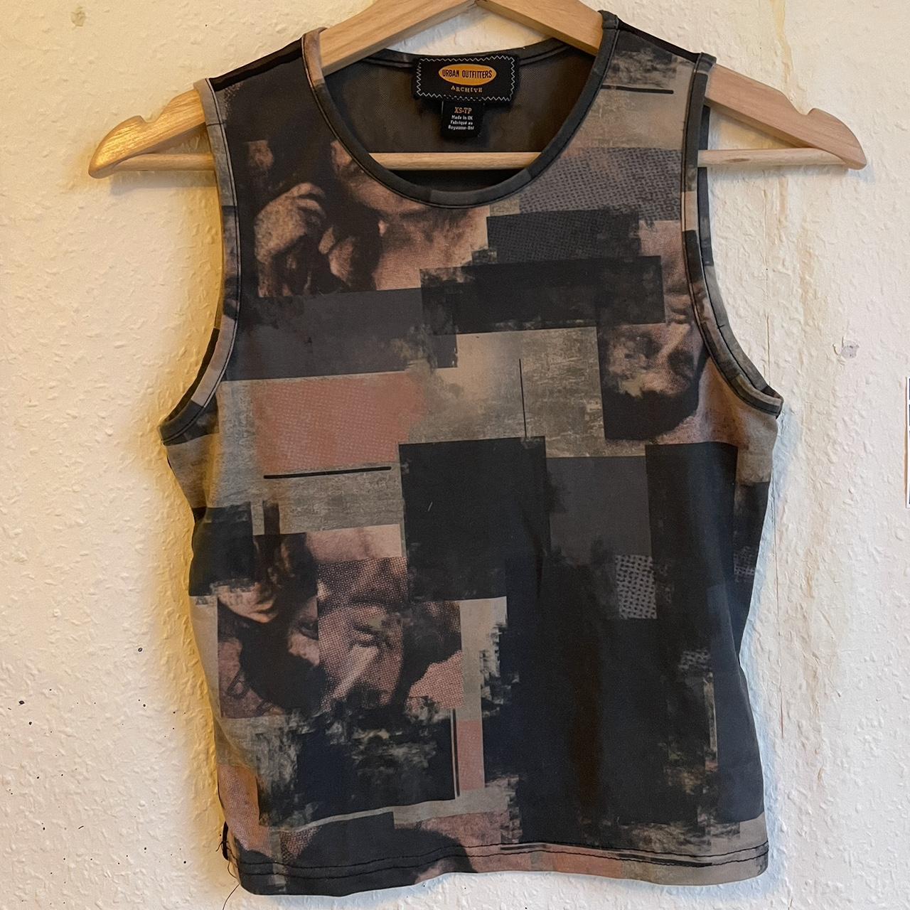 Graphic printed vest with a mesh back, super comfy... - Depop