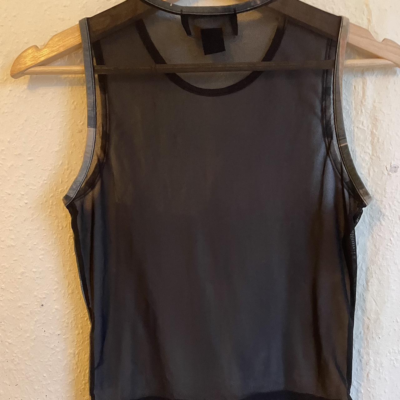 Graphic printed vest with a mesh back, super comfy... - Depop