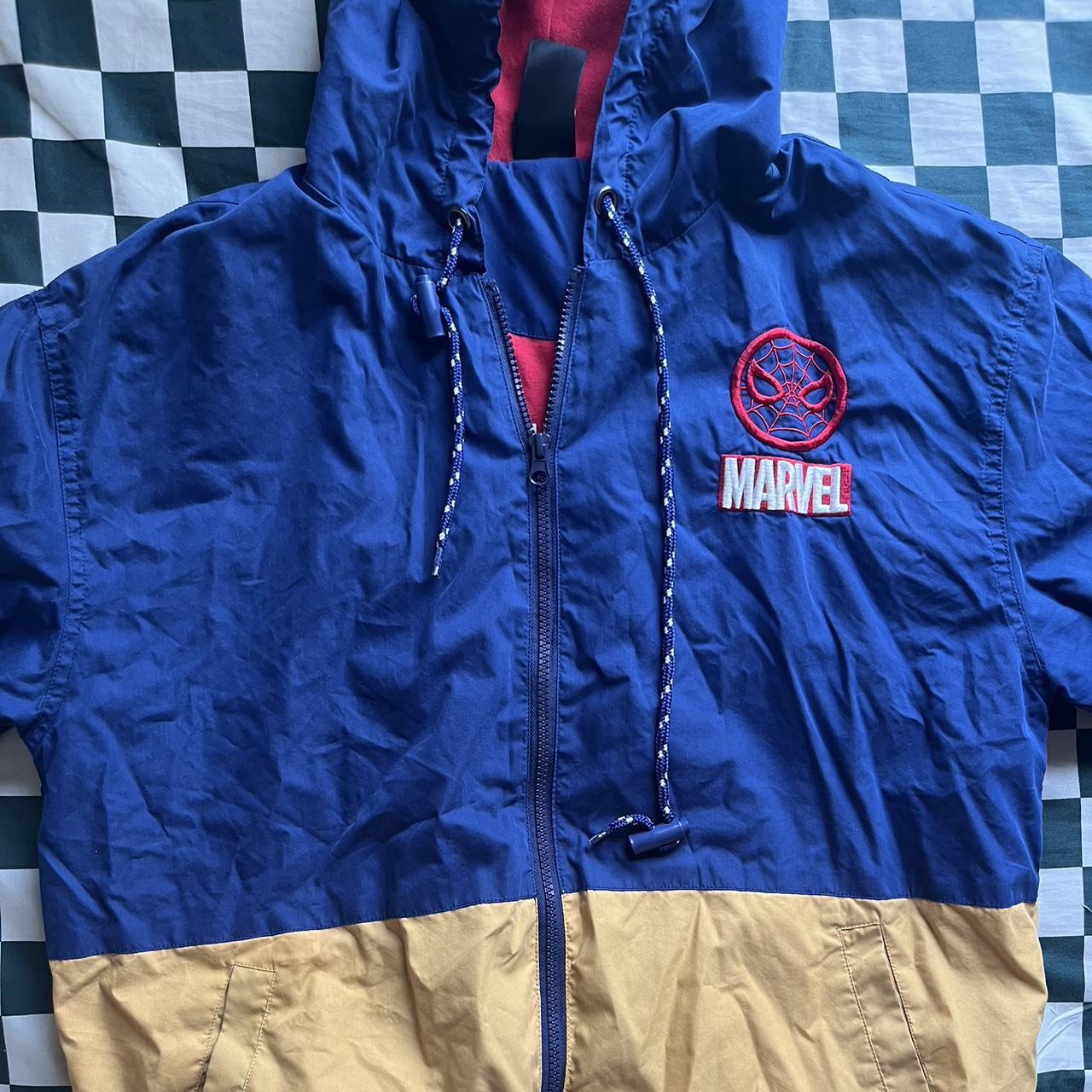 Spider-Man multi colored windbreaker size S Hang... | Depop