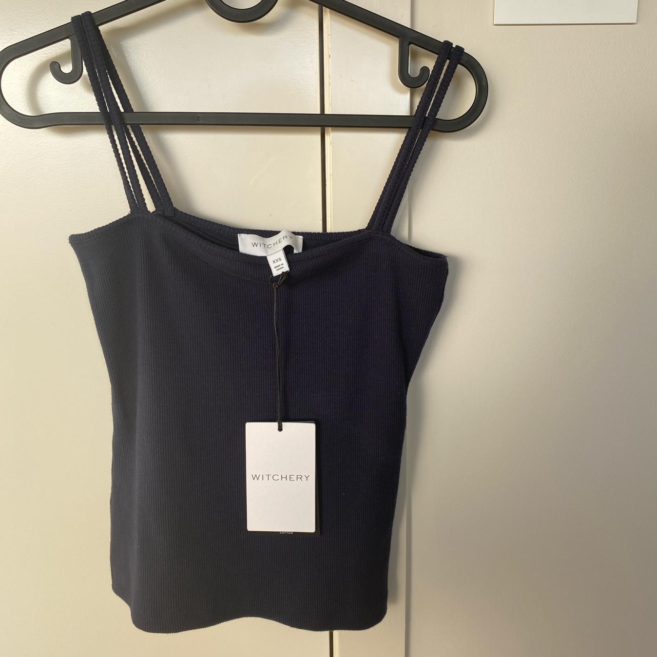 witchery double strap navy top🤍 brand new with tags... - Depop