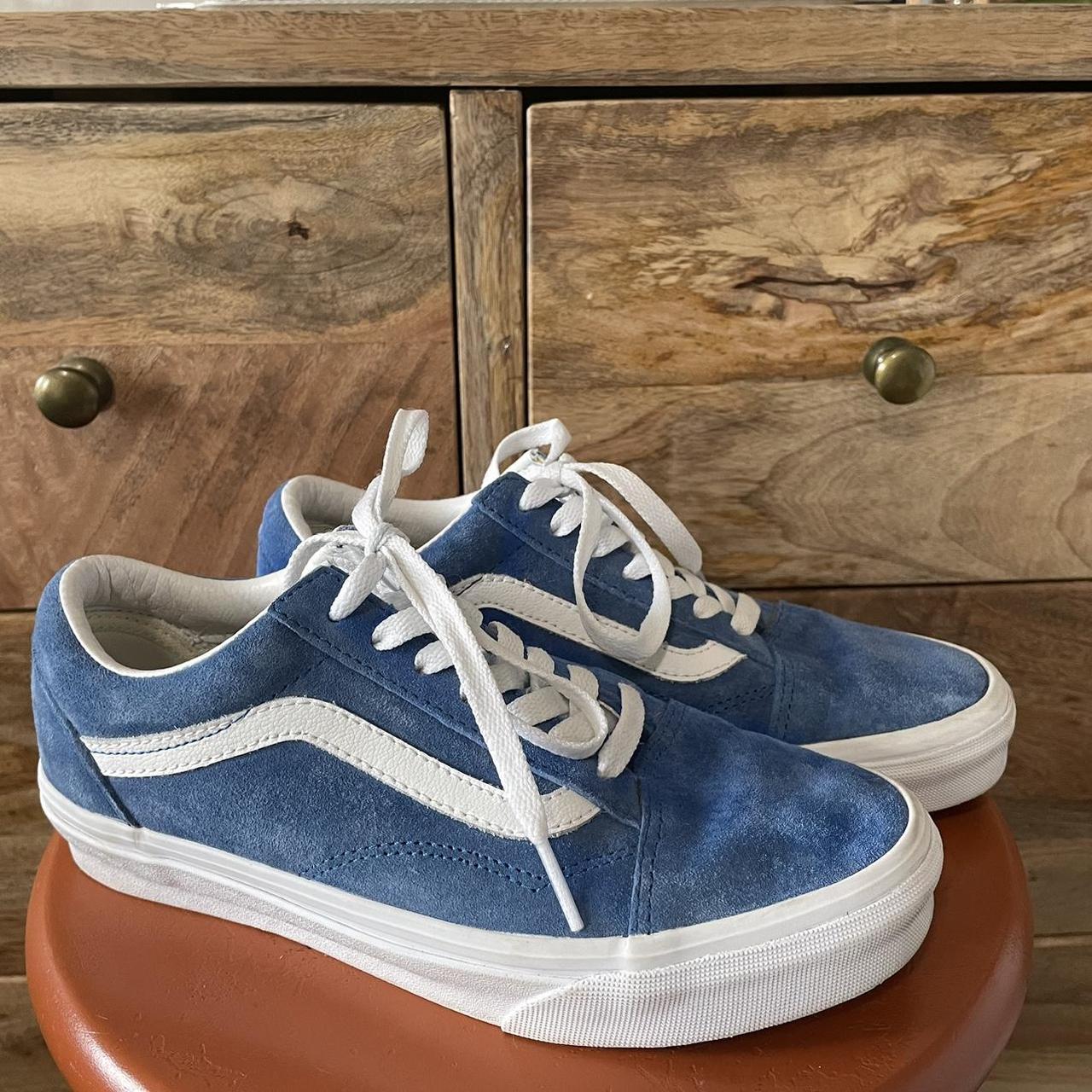 BLUE SUEDE VANS hardly ever worn, perfect... - Depop