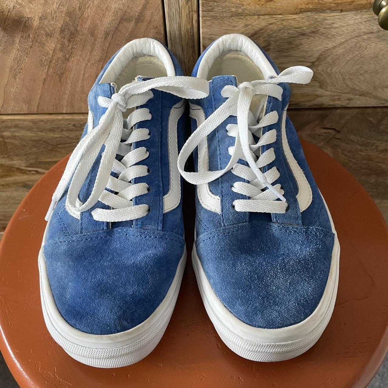 BLUE SUEDE VANS hardly ever worn, perfect... - Depop