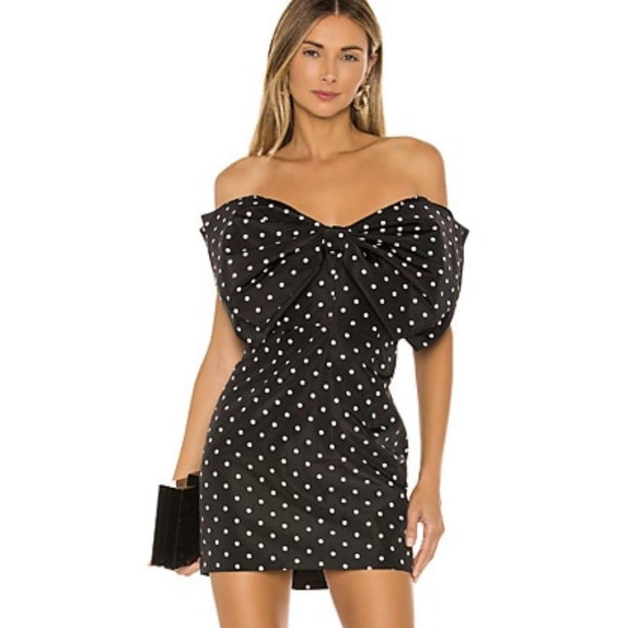 Bardot spot black and white polka dot mini dress... - Depop