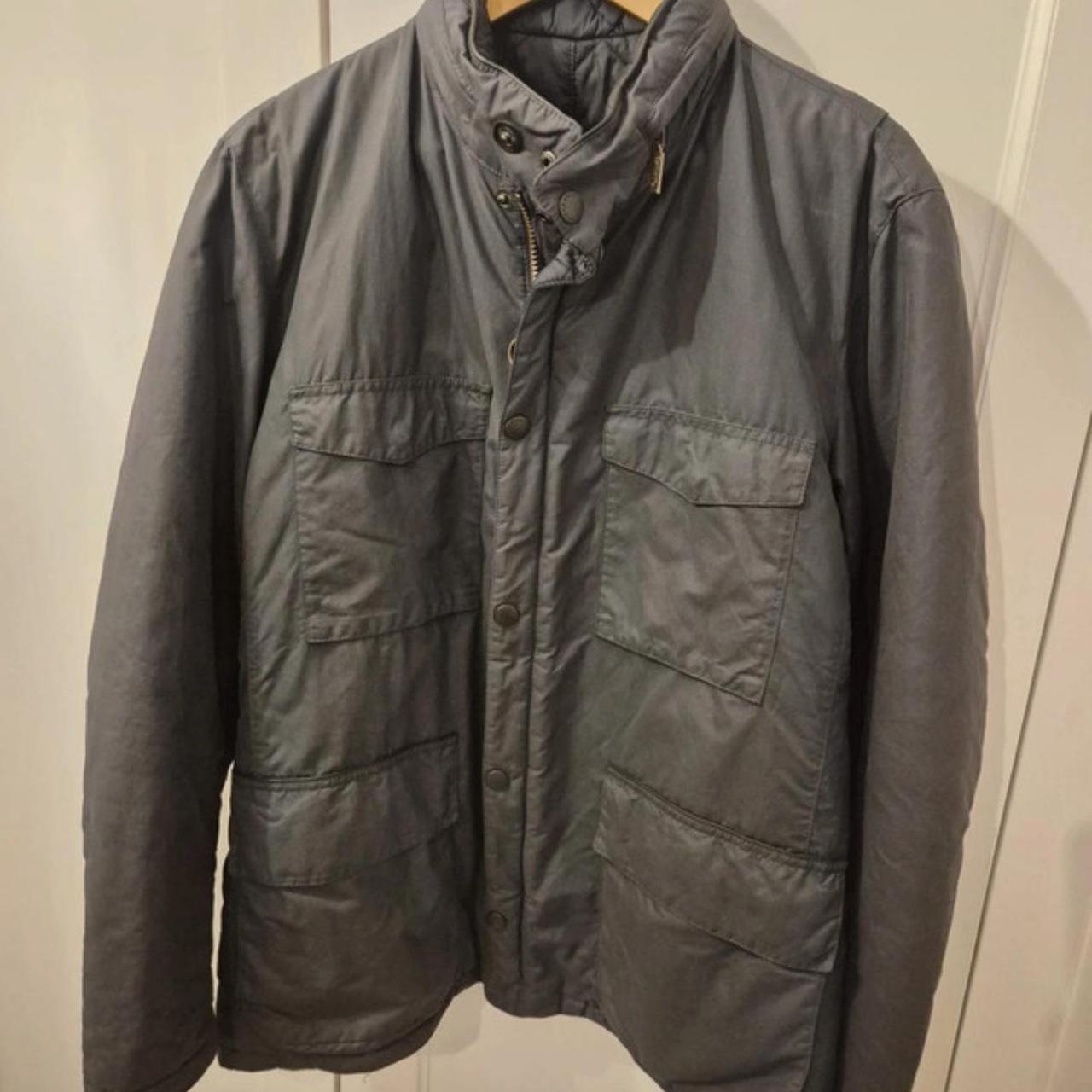 Barbour Grey Jacket, almost new! Grey/Navy... - Depop