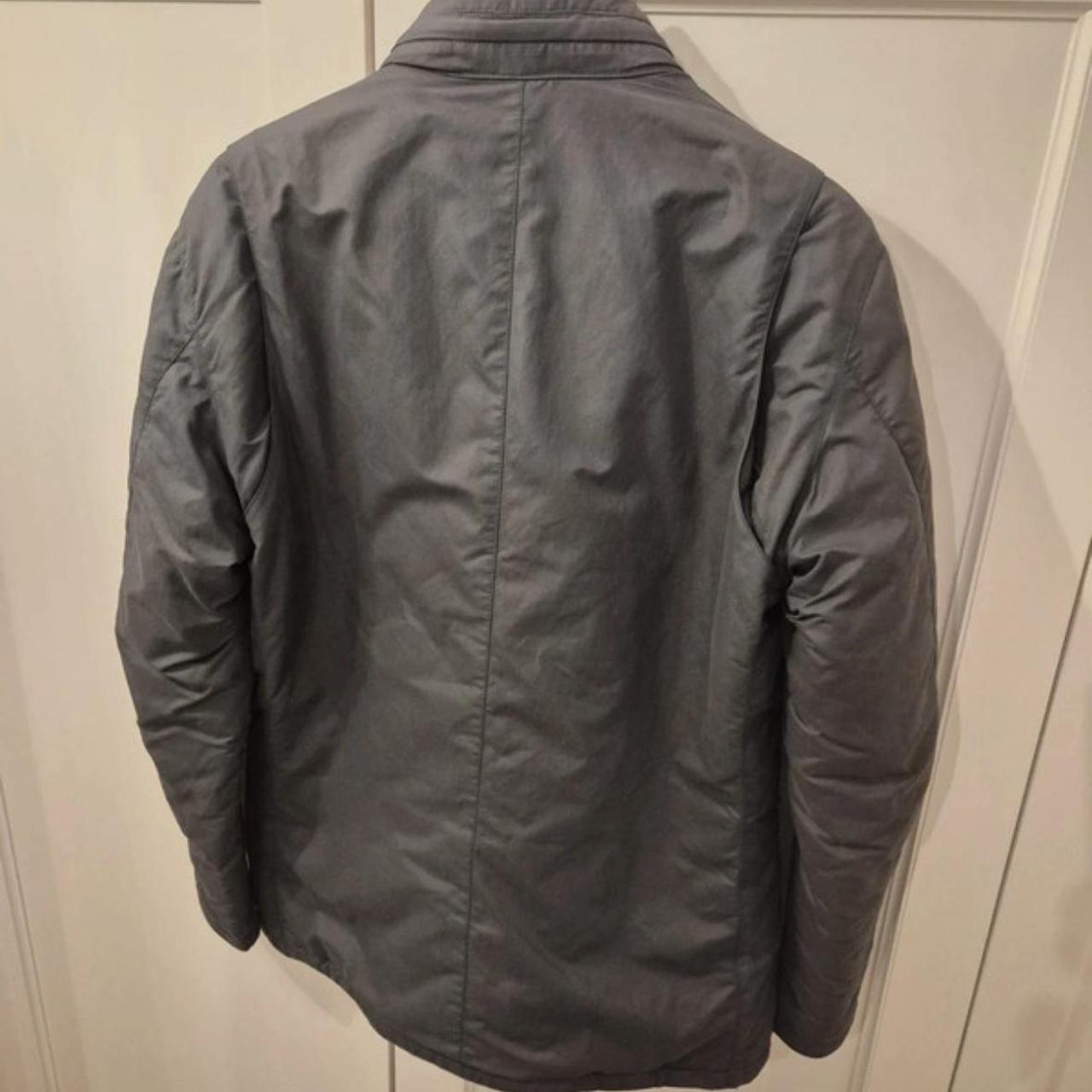 Barbour Grey Jacket, almost new! Grey/Navy... - Depop