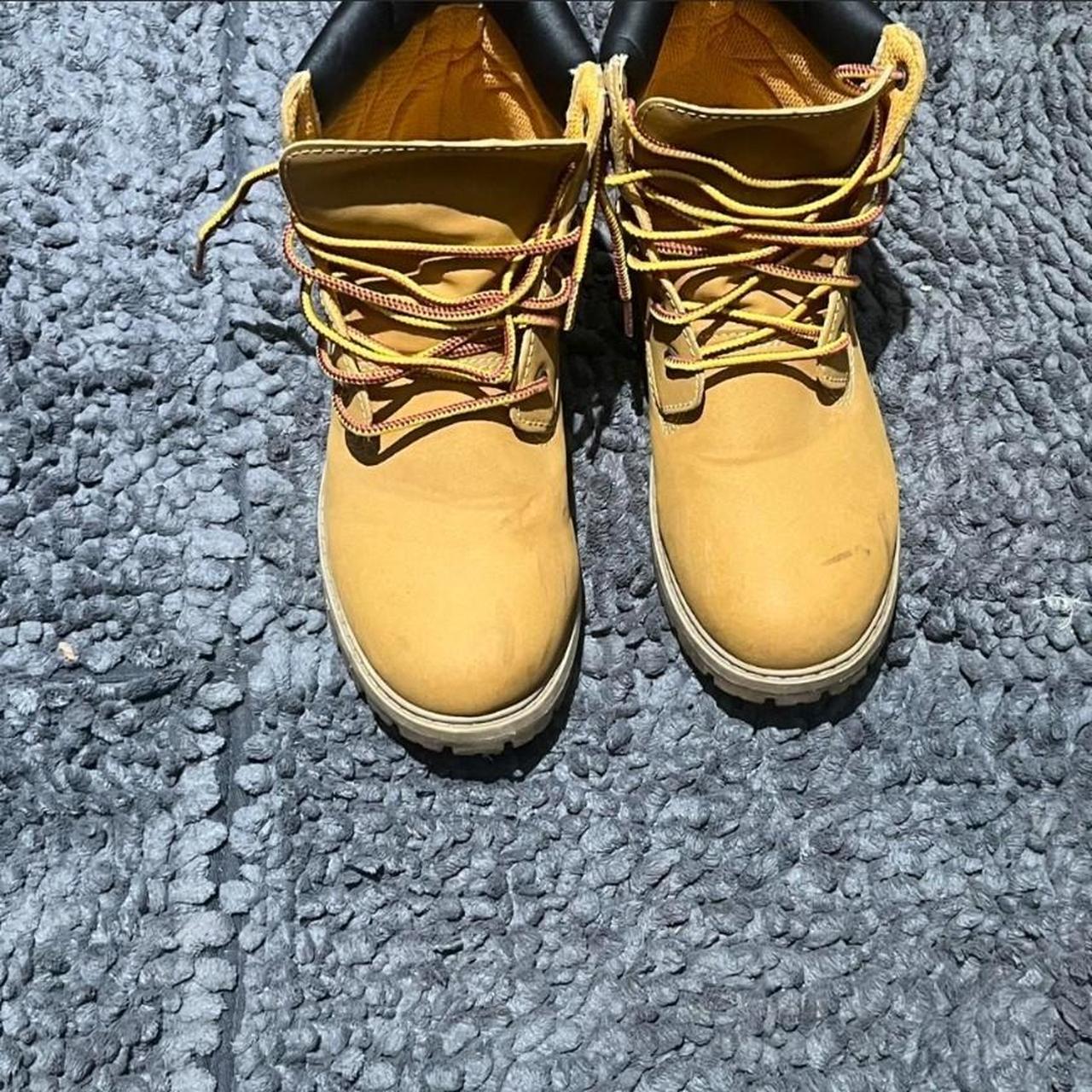 Tan off brand Timberland alternative boots Slightly... | Depop