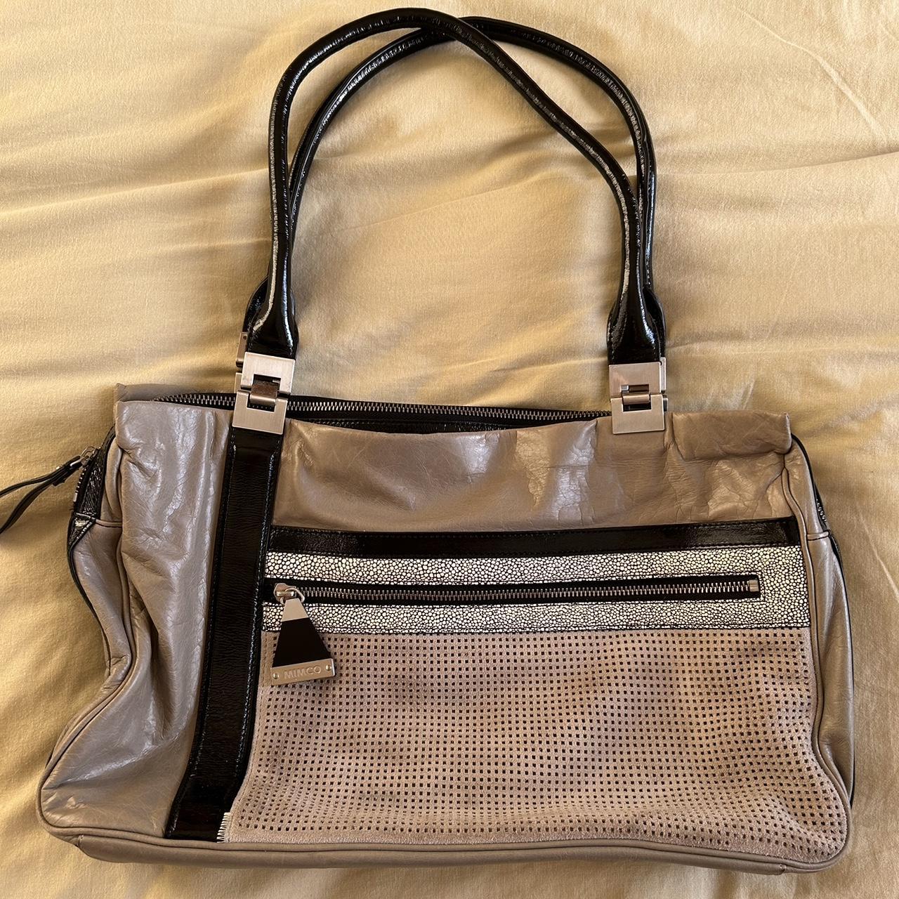 MIMCO leather laptop bag clean interior with laptop... | Depop