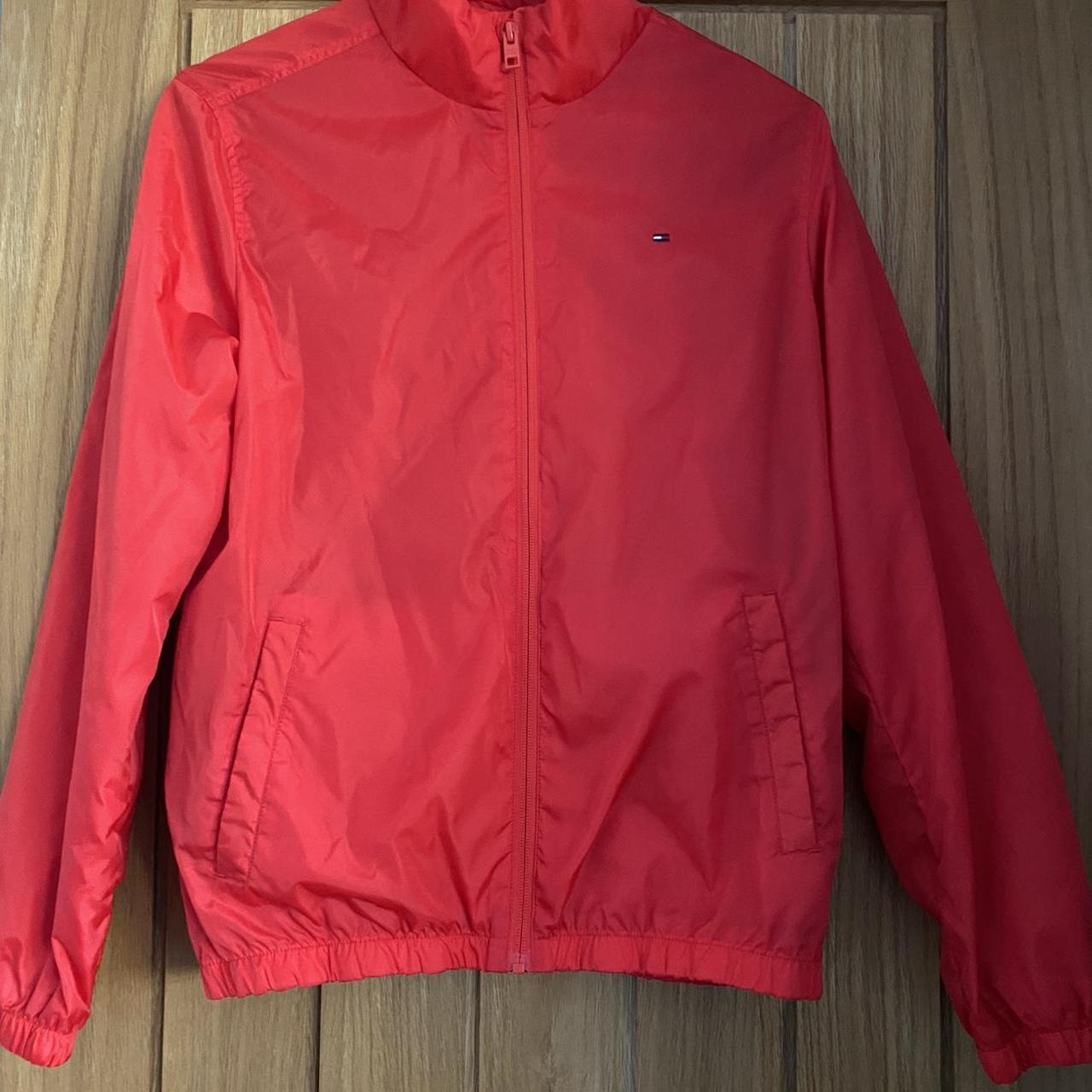 Tommy Hilfiger wind breaker lightweight red jacket.... | Depop