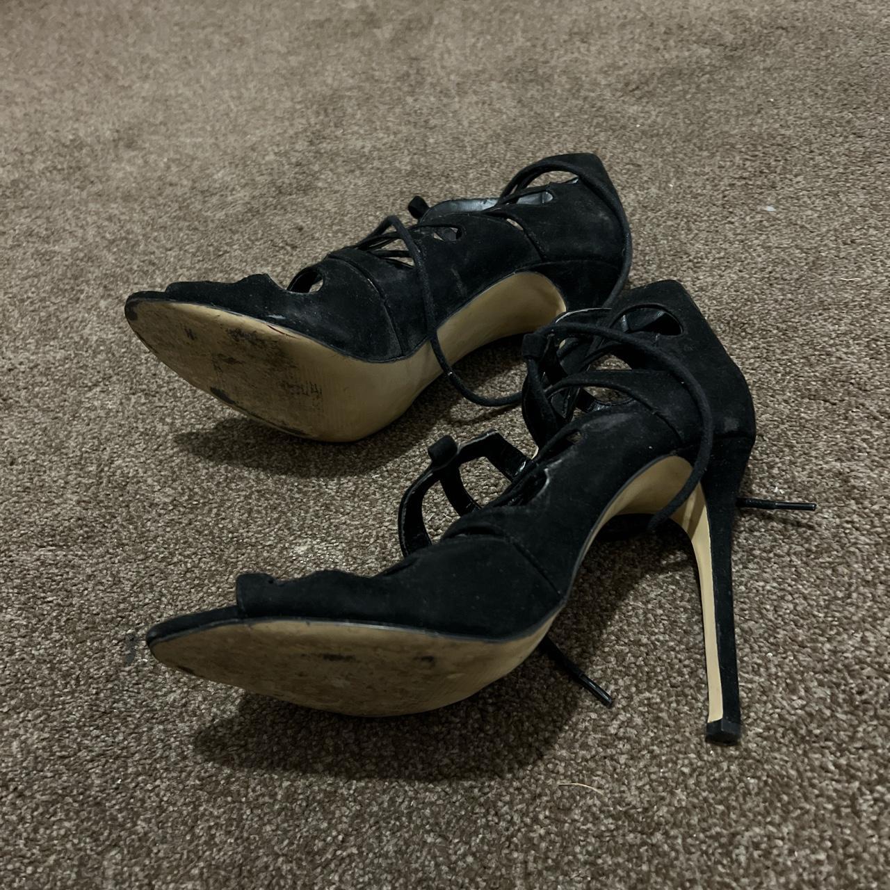Newlook black healed sandals #blackheels #heels - Depop