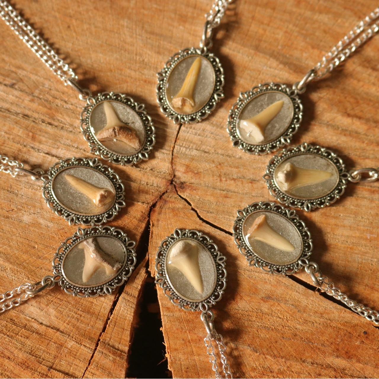 Shark tooth resin cameo necklace Picked at random - Depop