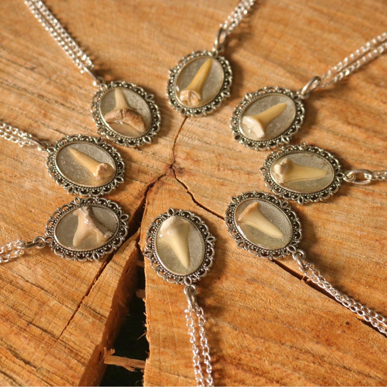 Shark tooth resin cameo necklace Picked at random - Depop