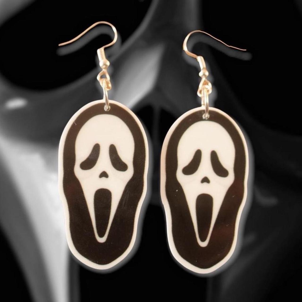 Ghostface Scream Earrings #halloween... - Depop