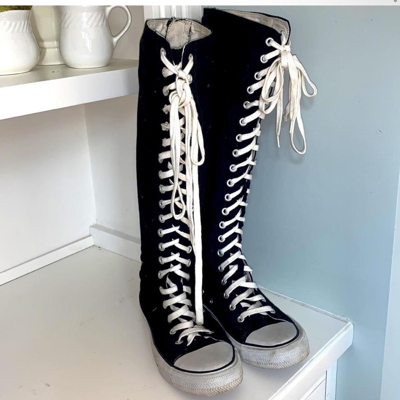 Knee high knock off converse - Depop