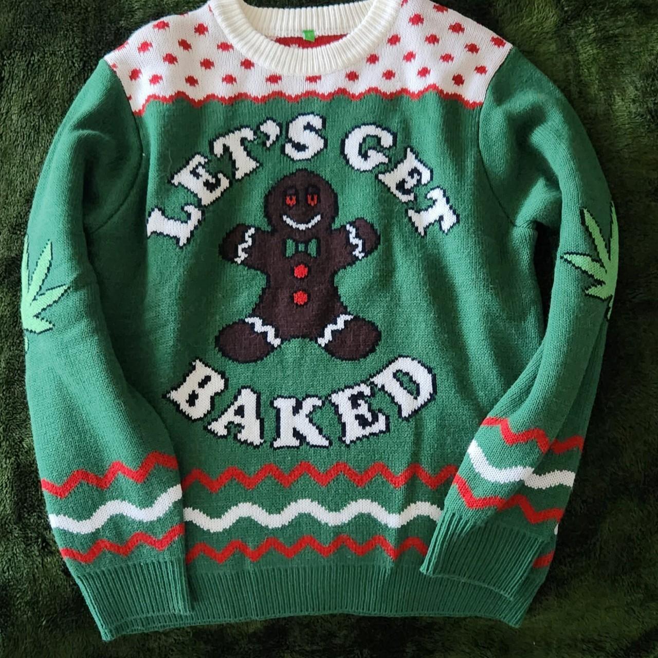 420 friendly, Stoner Christmas gingerbread man sweater - Depop