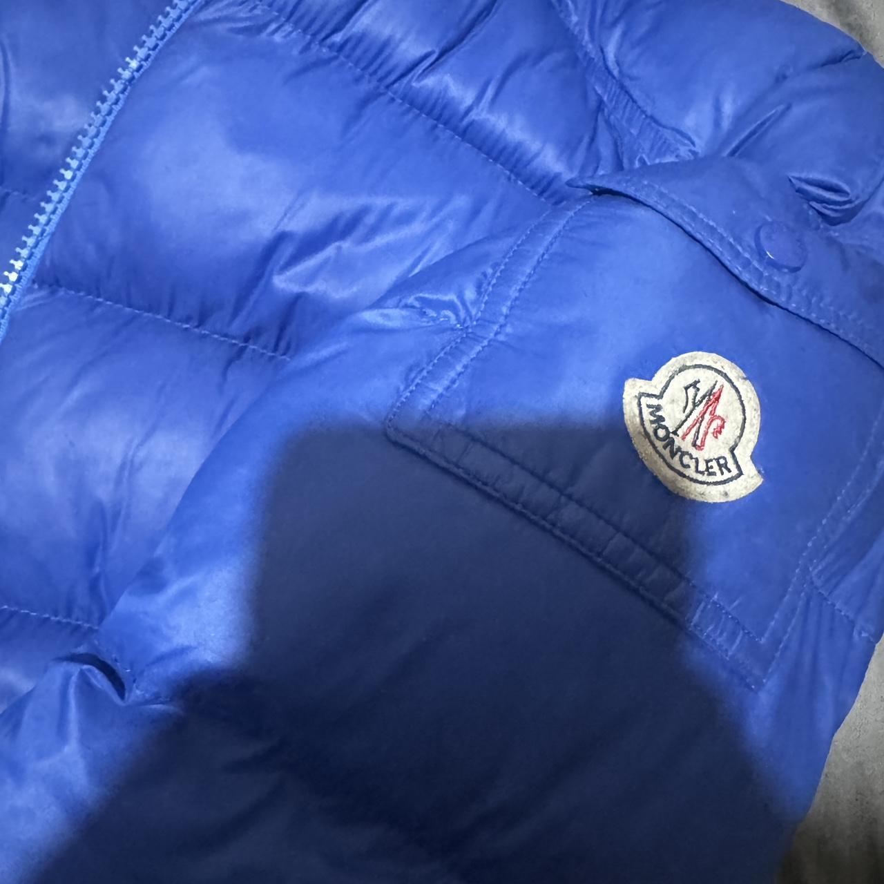 Moncler maya jacket in a stunning blue size... | Depop