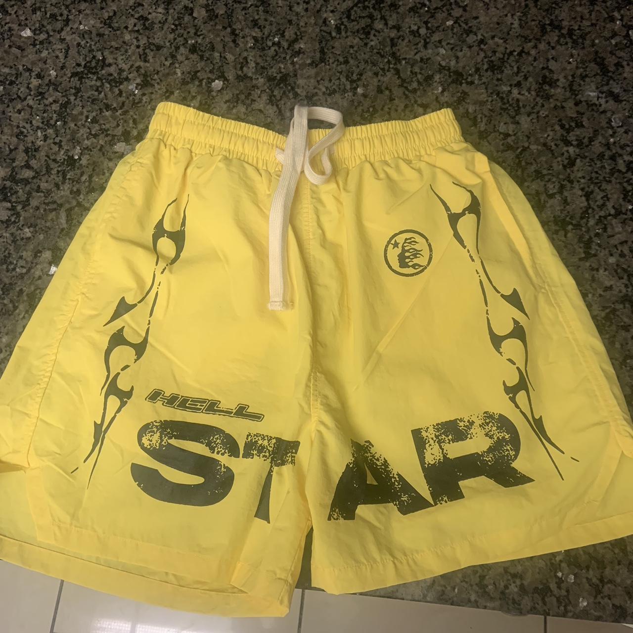 Yellow Hellstar Shorts Size Medium - Depop