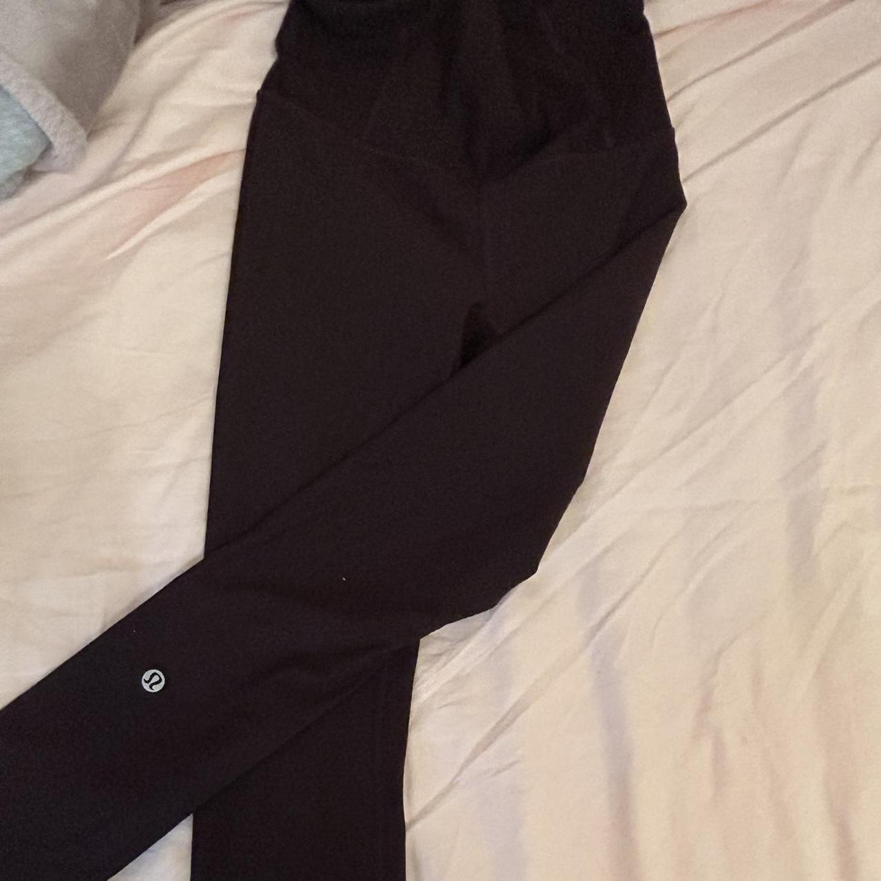 burgundy lululemon leggings with pattern -size... - Depop