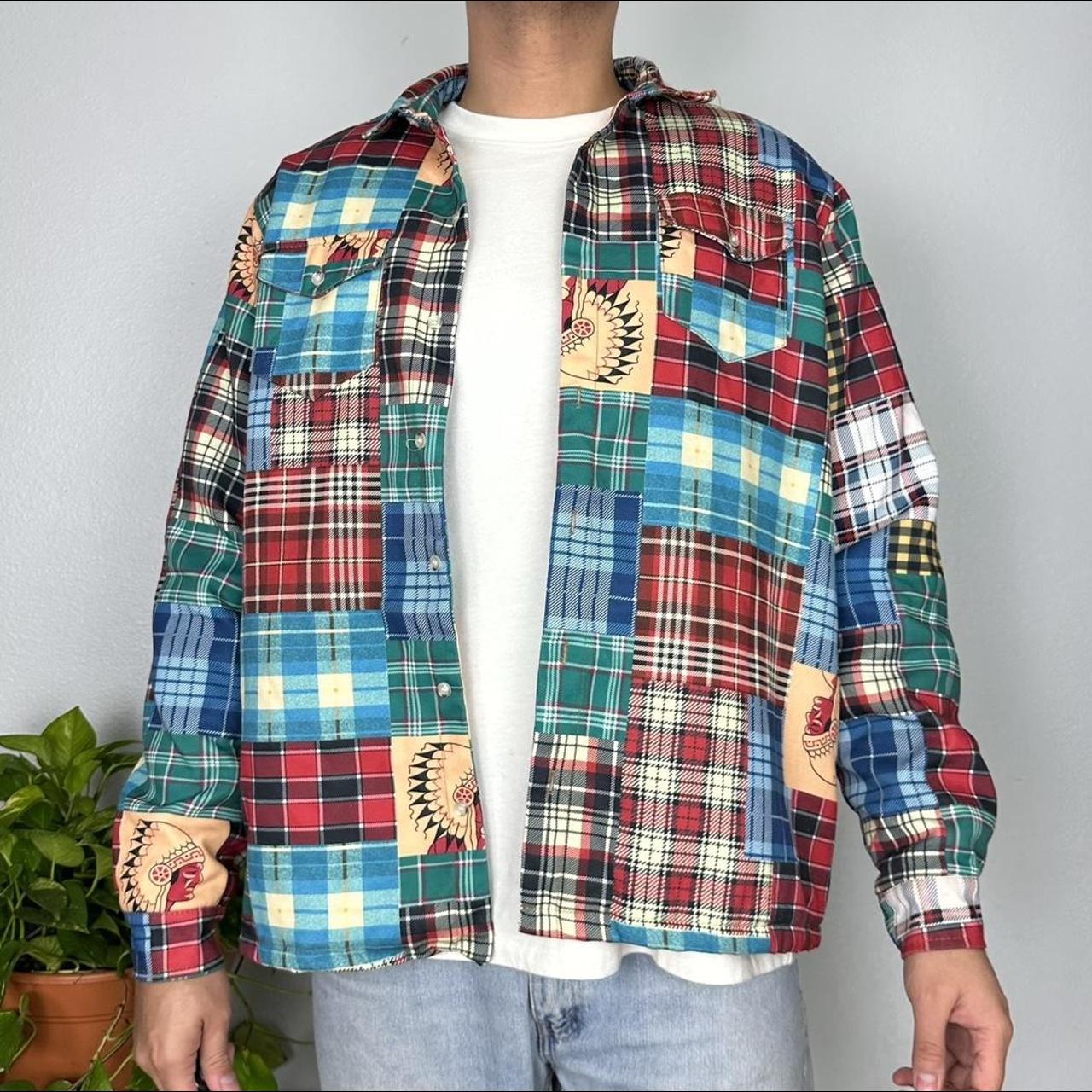 Mens vintage patchwork Jacket Puffer jacked... - Depop