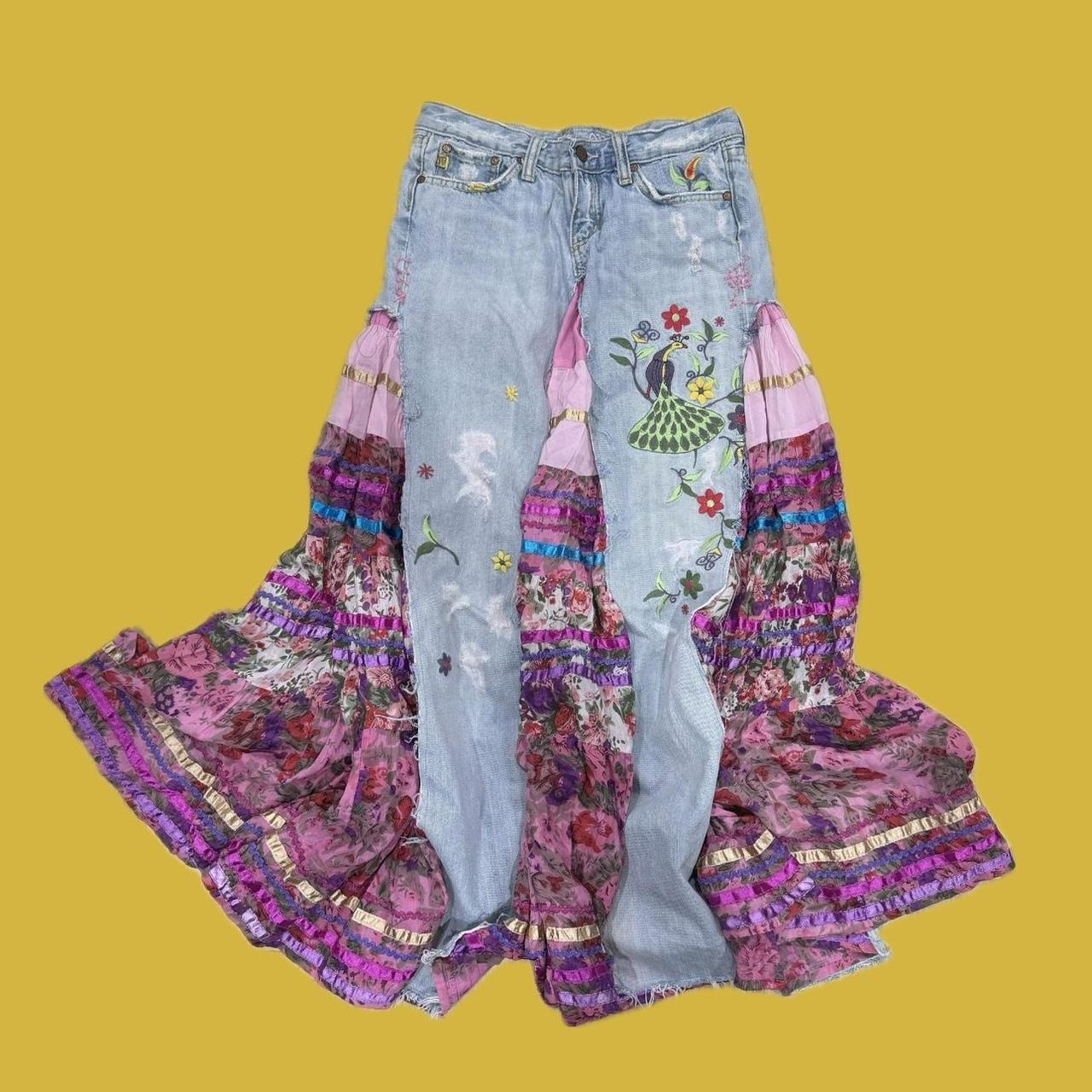 Vintage Miss Me embroidered maxi skirt size 27. Msg... - Depop