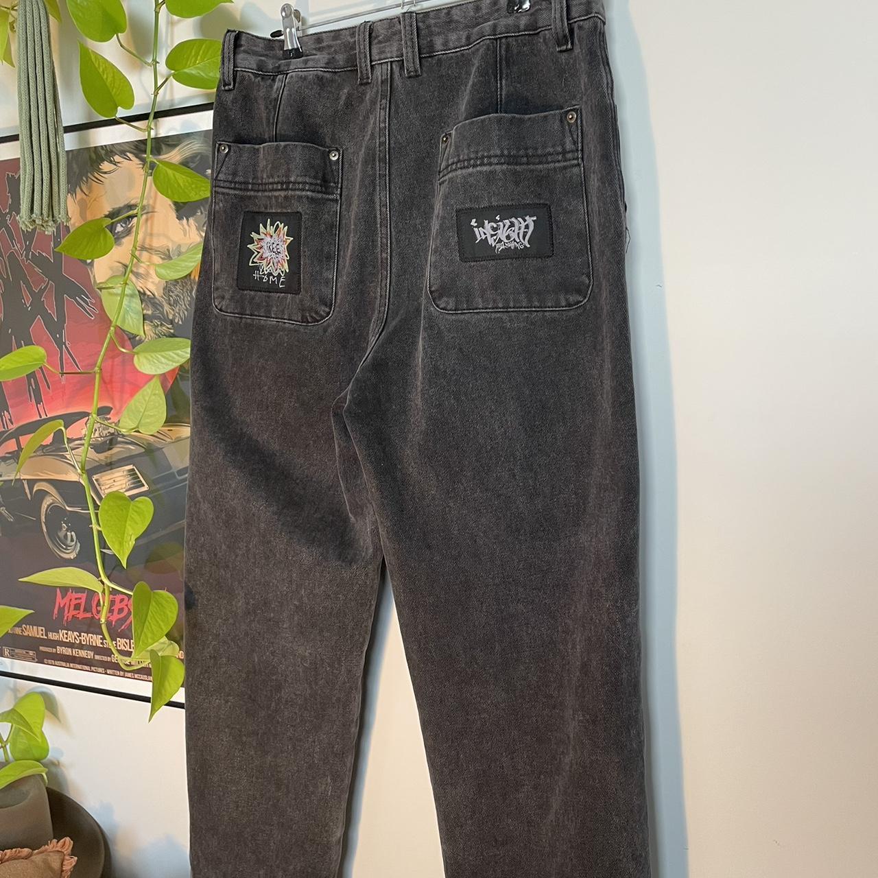 INSIGHT DOUBLE KNEE BLACK WASH PANTS SIZE 30 - Depop