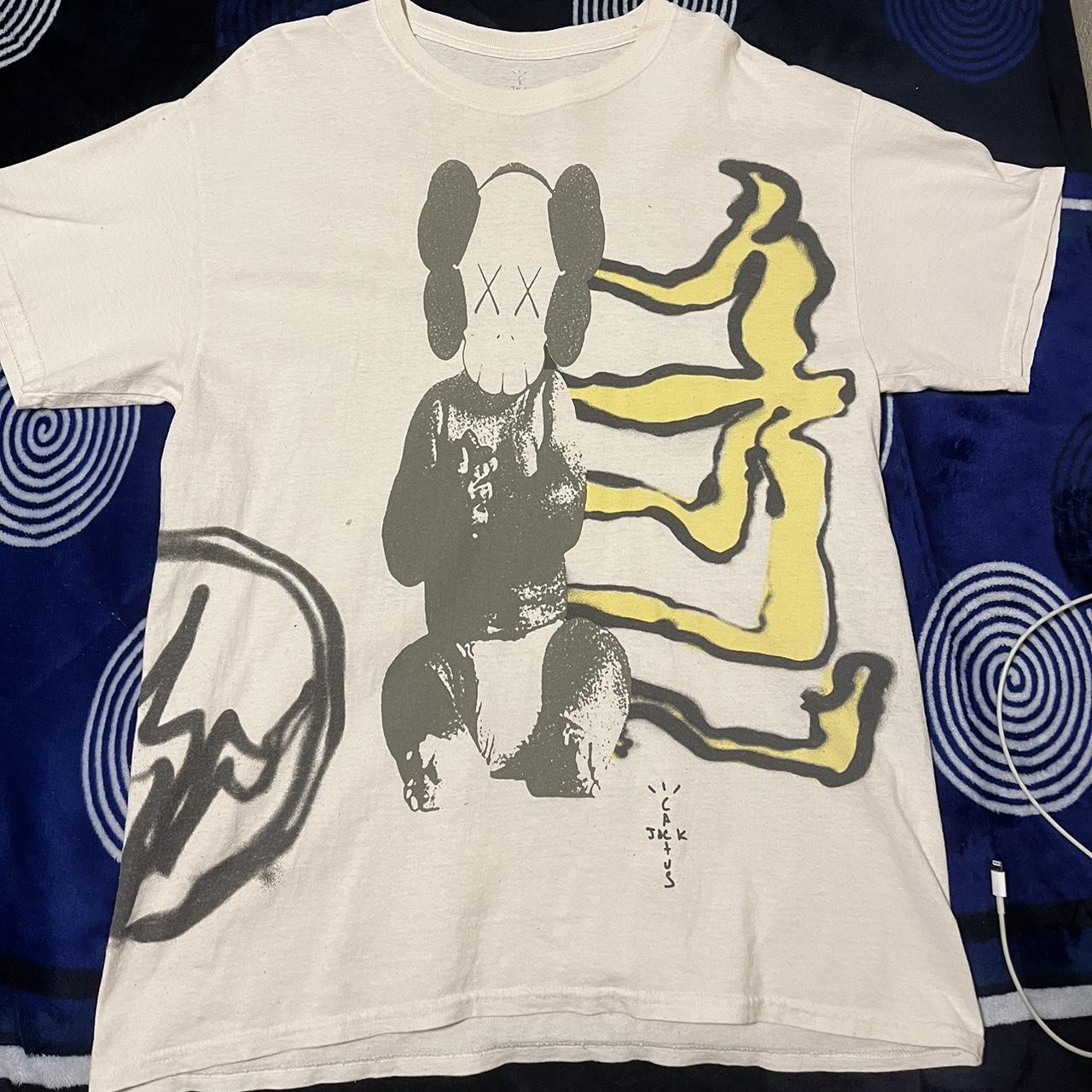 -Travis Scott x Kaws x Fragment Tee -Oversized Fit... - Depop