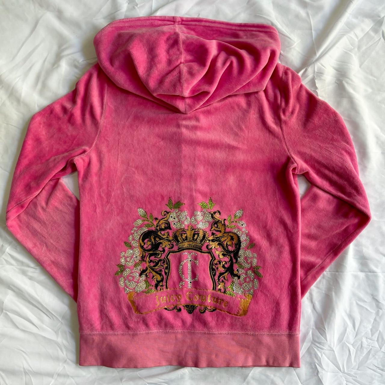 Pink Juicy Couture velour zip-up hoodie/jacket.... - Depop