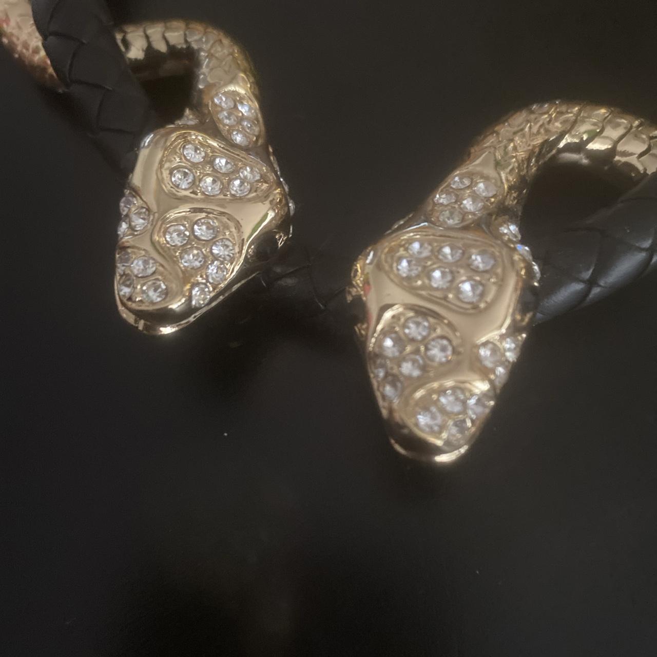 Aldo Snake head necklace with rhinestone eyes #goth... - Depop