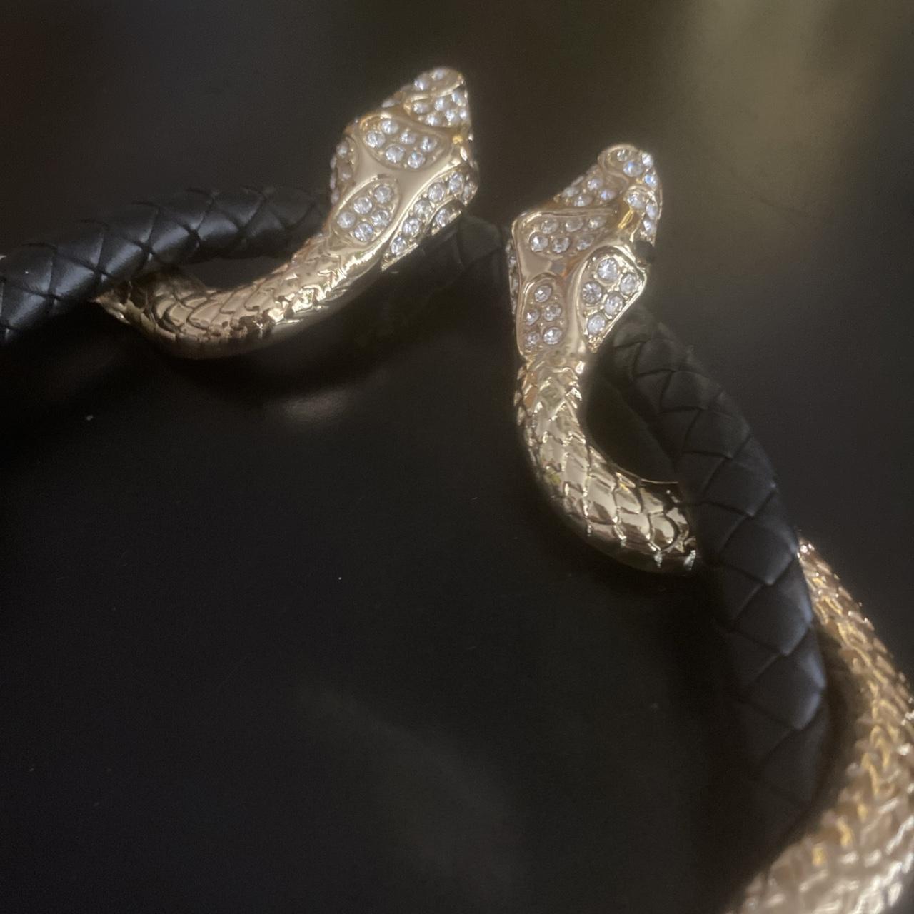 Aldo Snake head necklace with rhinestone eyes #goth... - Depop