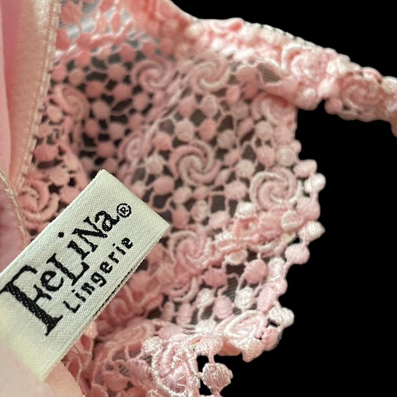 Vtg 90s Baby Pink Sheer Lingerie Crop Top Bra Brand:... - Depop