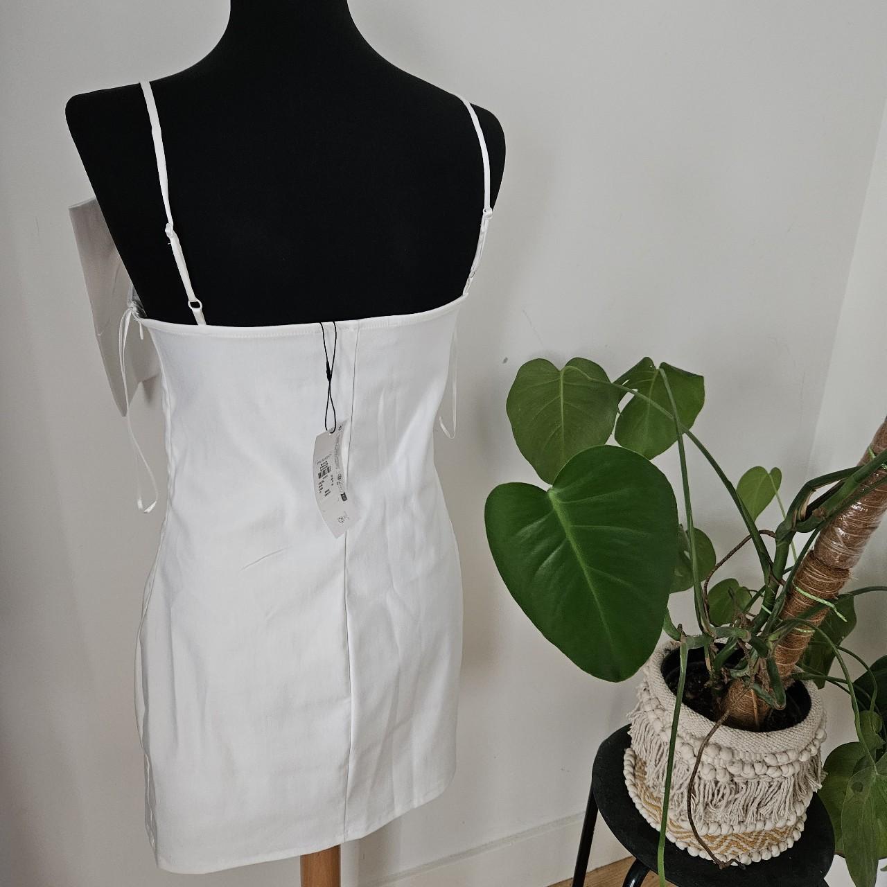 Primark White Bow Front Fitted Mini Dress ♡ Brand... - Depop