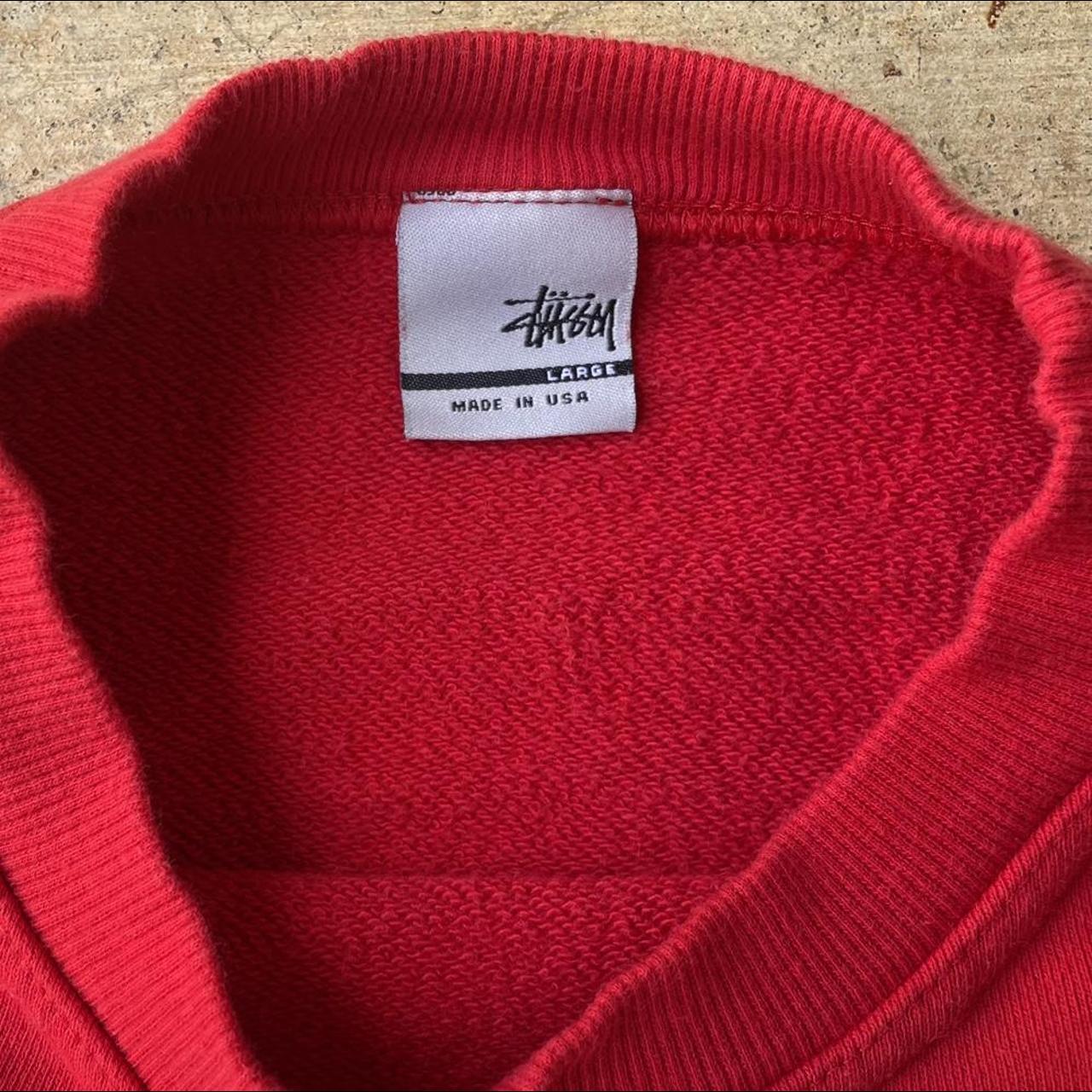 Stüssy Men's Red Sweatshirt | Depop