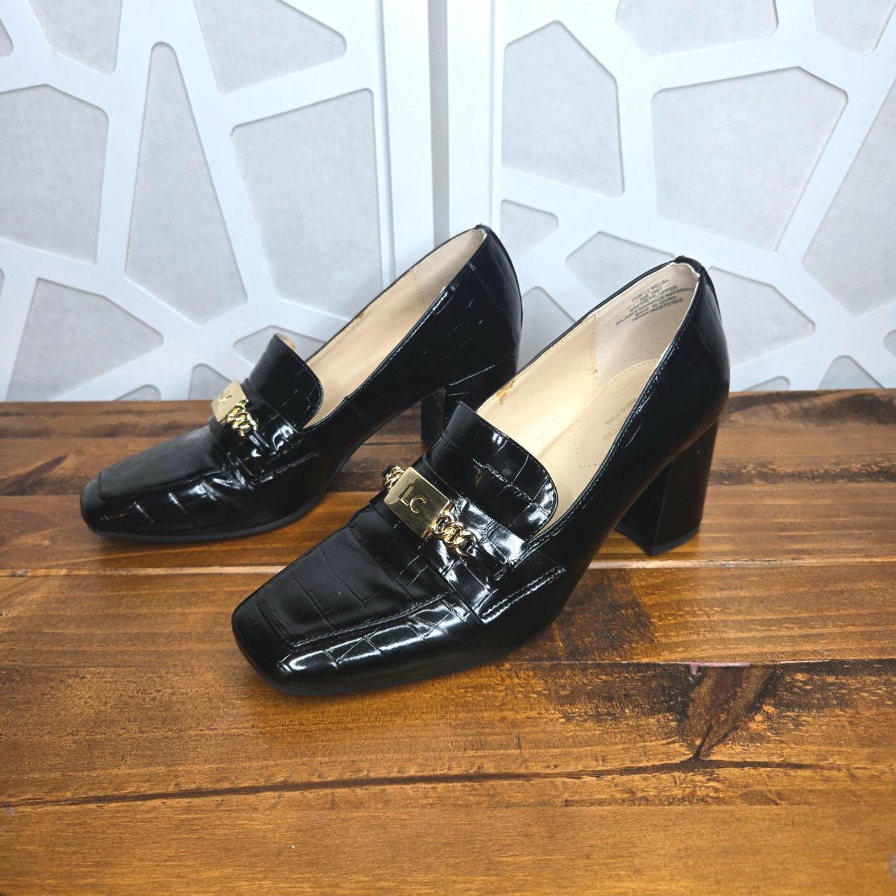 Liz Claiborne Black Loafer Crocodile Melba Block... | Depop