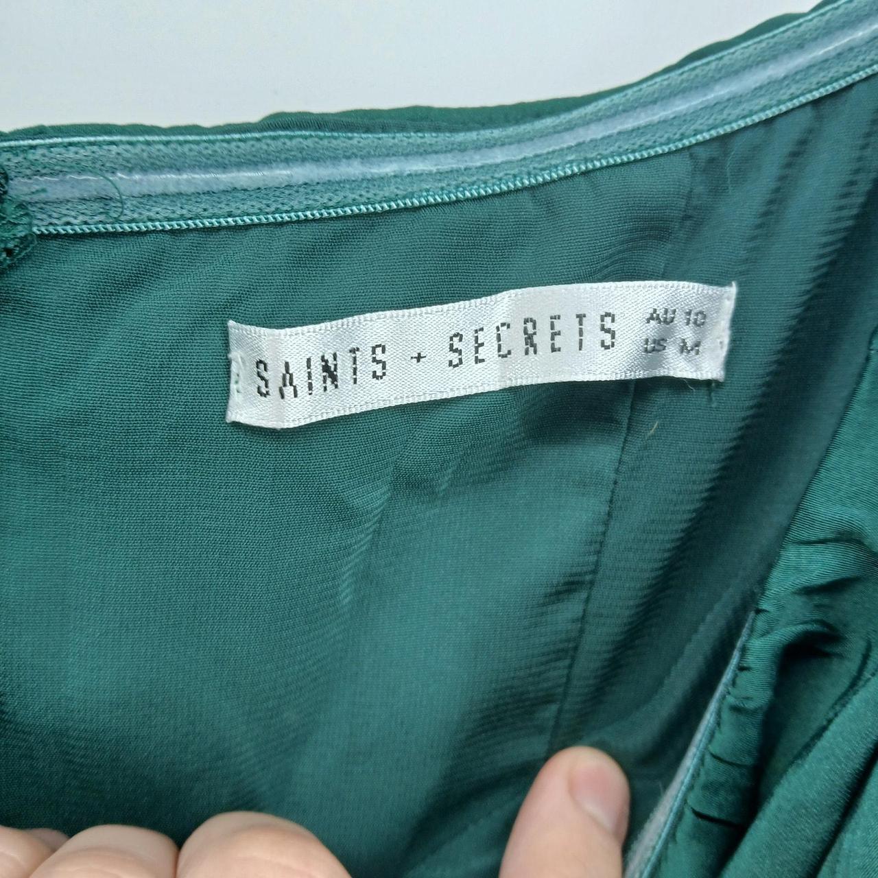 Off The Shoulder Puff Sleeve Empire Waist Emerald... | Depop